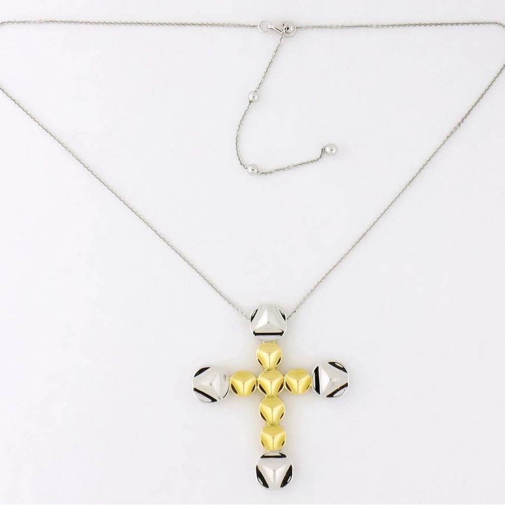 Chimento 18k Yellow White Gold Large Cross Pendant On… - Gem